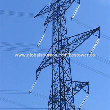 4 Legs Galvanized Lattice Steel Structure Power Steel Transmission ...
