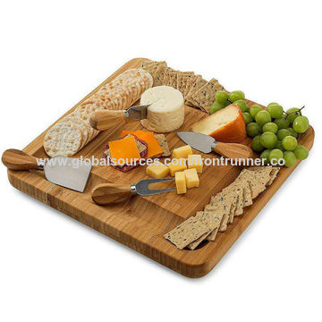 Buy Wholesale China Square Bamboo Cheese Board Out Drawer Cheese ...
