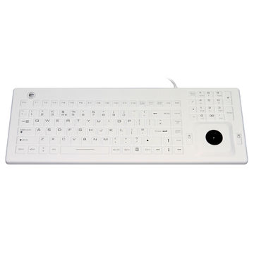 Heavy Duty Industrial Keyboard with Trackball, Silicone Antibacterial ...