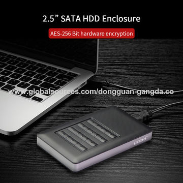Keypad Encryption 2.5 inches HDD Case Hard Disk box SATA Anti-Shock hdd ...