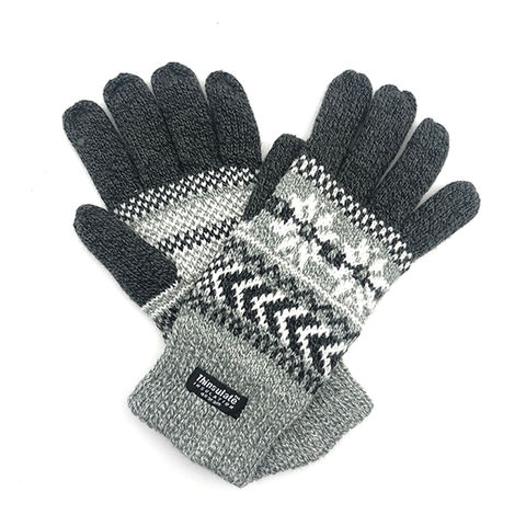 Knitted gloves, OEM custom winter jacquard knitted gloves with fleece ...