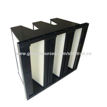 High efficiency v-shape mini pleat design microfiber glass M6 ...