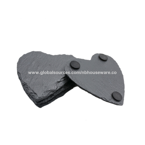 Buy Wholesale China Slate Coaster, Black Color, Heart Shape & Slate ...