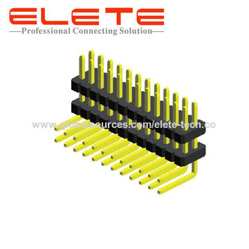 0.05''' 1.27mm pitch, dual row, board spacer Right angle pin header, insulation height 1.0mm ...