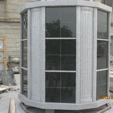 China 72 Niches Hexagon Granite Columbaria with Flute Column for ...
