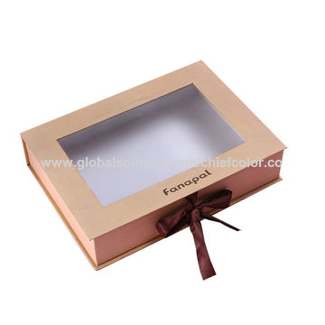 Buy Wholesale China Natural Kraft Rigid Book Type Gift Display Box With ...