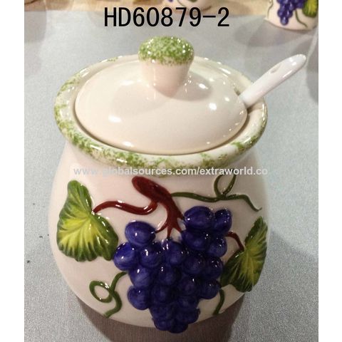 Buy Wholesale China Honey Jars Handmade Dolomite Storage Jar Ceramic ...
