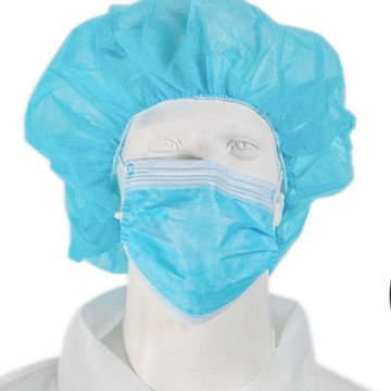 China 21inch Disposable non-woven bouffant round strip cap for lab and ...