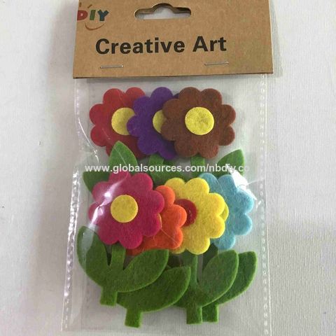 China 3D craft flower decoration with adhesive felt stickers on Global ...