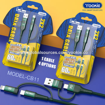 Multifunction 4 In 1 Data Cable 3a Pd Fast Charging Fine Weaving ...