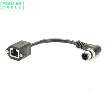 M12 To RJ45 Connector Straight Adapter M12 4 Pin Male To RJ45 Female ...