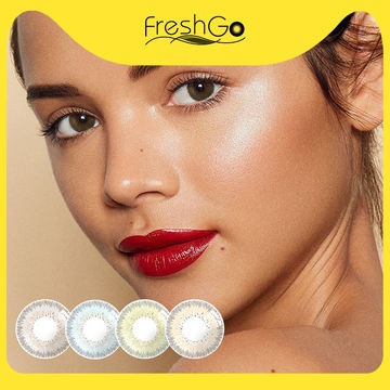 Bella contact lensesbella lenses eye with liquid of cosmetic and makeup ...