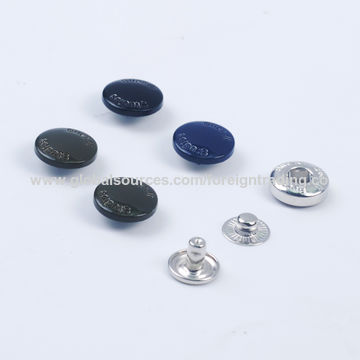 Custom Embossed Logo Round Cap Press Metal Snap Buttons Garment ...