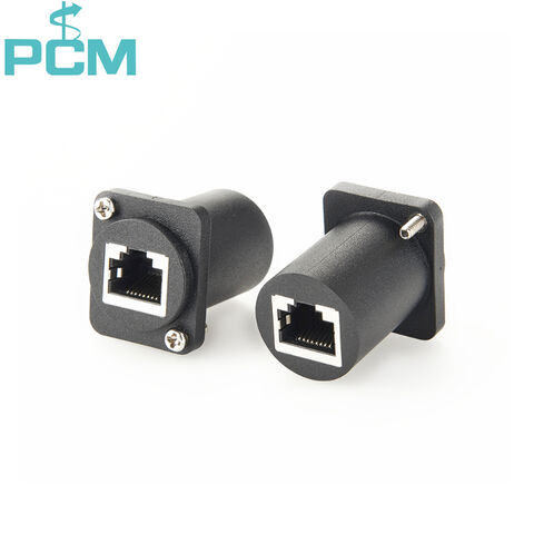 Premier Cable RJ45 Cat6 Socket Panel Mount Feedthrough Adapter, Metal D ...