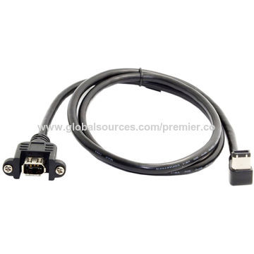 IEEE 1394 6Pin Angled Male to Female Firewire 400 Mount Panel Extension Cable, Panel mount ...
