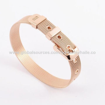 Buy Wholesale China Trendy Diy Stainless Steel Charm Bracelet Mesh ...