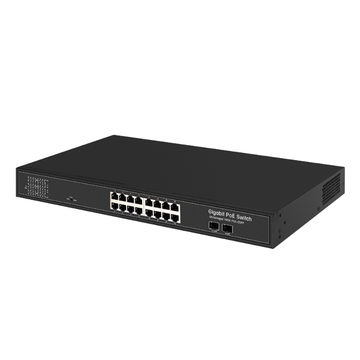 24V passive POE switch 16 ports with 2 SFP fiber link, POE switch 16 ...