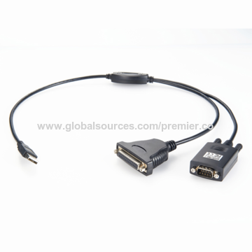 USB to Serial and Parallel Adapter Cable USB A to 9 Way RS-232 and 25 ...