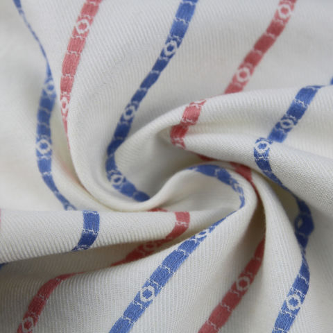 Pure 100% Cotton Yarn Dyed Dobby Stripe Fleece Fabric for Women Dress ...