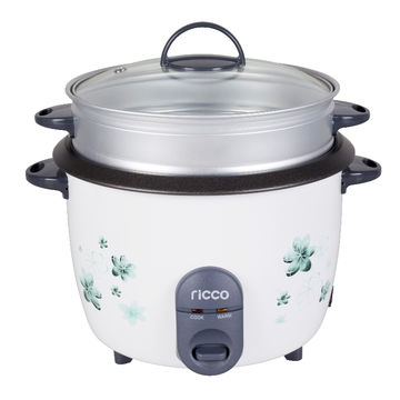 China Hot sale drum rice cooker with flower printed body and aluminum steamer 1.8L/2.2L/2.8L on ...