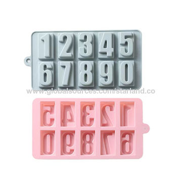 Creative Silicone Digital Number Chocolate Mold DIY Baking Mold Candy ...
