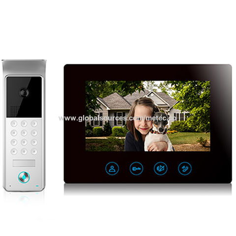 Apartment video access control intercom system with 4 wires 7 inch ...