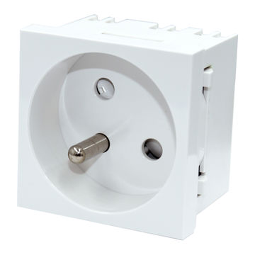 French socket module, XJY-QB-45 Power socket modules 2P+E with shutter ...