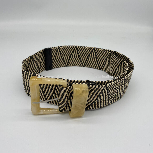 Buy Wholesale China Women Fashion Webbing Belt Striped Jacquard Braided ...