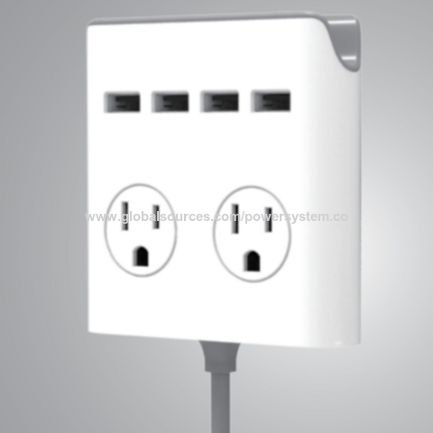 Strip Daya Dudukan Magnetik Dengan 4 Port Usb Dan 2 Outlet As, Pengisi ...