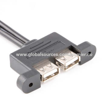 Dual USB Panel Mount to Motherboard 9pin 10pin Cable, Dupont 9pin ...