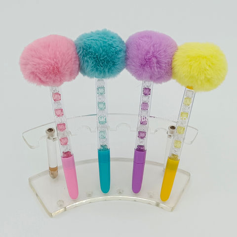 Fancy soft plush Toy Fashionable Students Fairy Pompom Ballpoint Pen ...