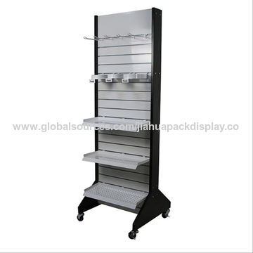 Slatwall hanging display stand, movable rotable with wheels can be with ...
