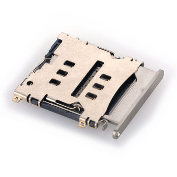 Single Micro 6PIN Micro SIM Card connector H1.55mm Normally open card ...