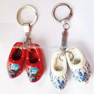 Buy Wholesale China Custom Printed Logo Dutch Wooden Shoes Keychain One ...