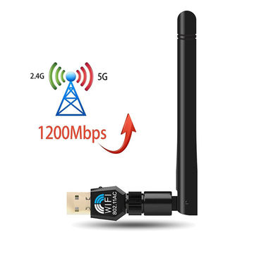 802.11AC 1200mbps 2.4Ghz 5.8Ghz Dual Band Wireless USB WiFi Adapter ...