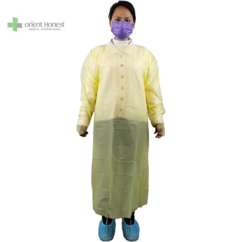 Long sleeves CPE apron with thumbhole, CE/FDA/ISO, waterproof single ...
