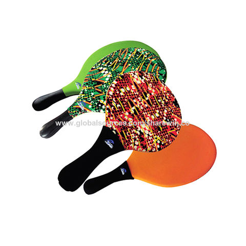 Game Set Beach Paddle Set With Wooden Racket Beachball Badminton ...