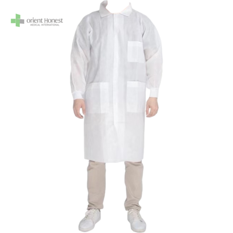 Buy Wholesale China Lab Coat With Pockets , Non Woven Dark Blue ...