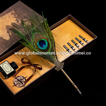Buy Wholesale China New Design Peacock Pen+pen Point+pen Base+ink ...
