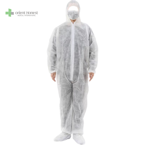 Buy Wholesale China Lab Coverall , Non Woven White Color With Zipper ...