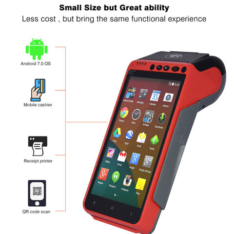 Bluetooth thermal POS 5.5 inch Android 7.0 EMV PCI Touch Screen POS ...