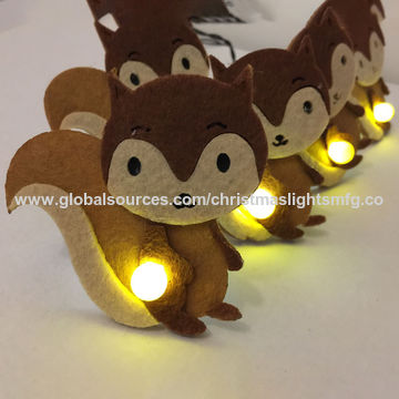 Led Lighted Squirrel Strings Battery Operated Vivid Fabric Cute ...