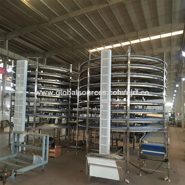 Food Factory Customized IQF Bakery Pizza Spiral Cooling Conveyor Belt ...