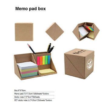 Promotional sticky notes box desktop notepad custom combination ...
