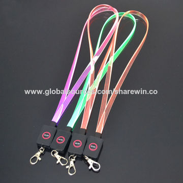 Buy Wholesale China Led Flashing Light Up Lanyard With Laser Logo & Led ...