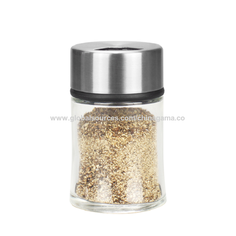 Small Glass Jar Shaker Sea Salt Pepper Powder Spice Container Shaker ...