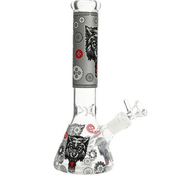 25CM Wolf Beaker Bong with Ice Catcher 18mm female joint Glass Smoking ...