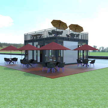 China Luxurious coffee shop prefabricated Container Houses 2 floor ...