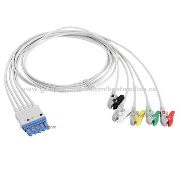 Compatible for Philips ECG Cable 5 Lead ECG Medical Cable IEC Grabber ...