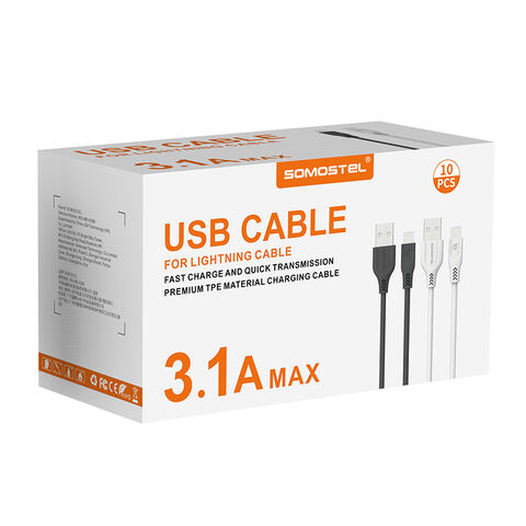 10 in 1 mini package data cable 3.1A fast cable charging premium TPE 1m ...